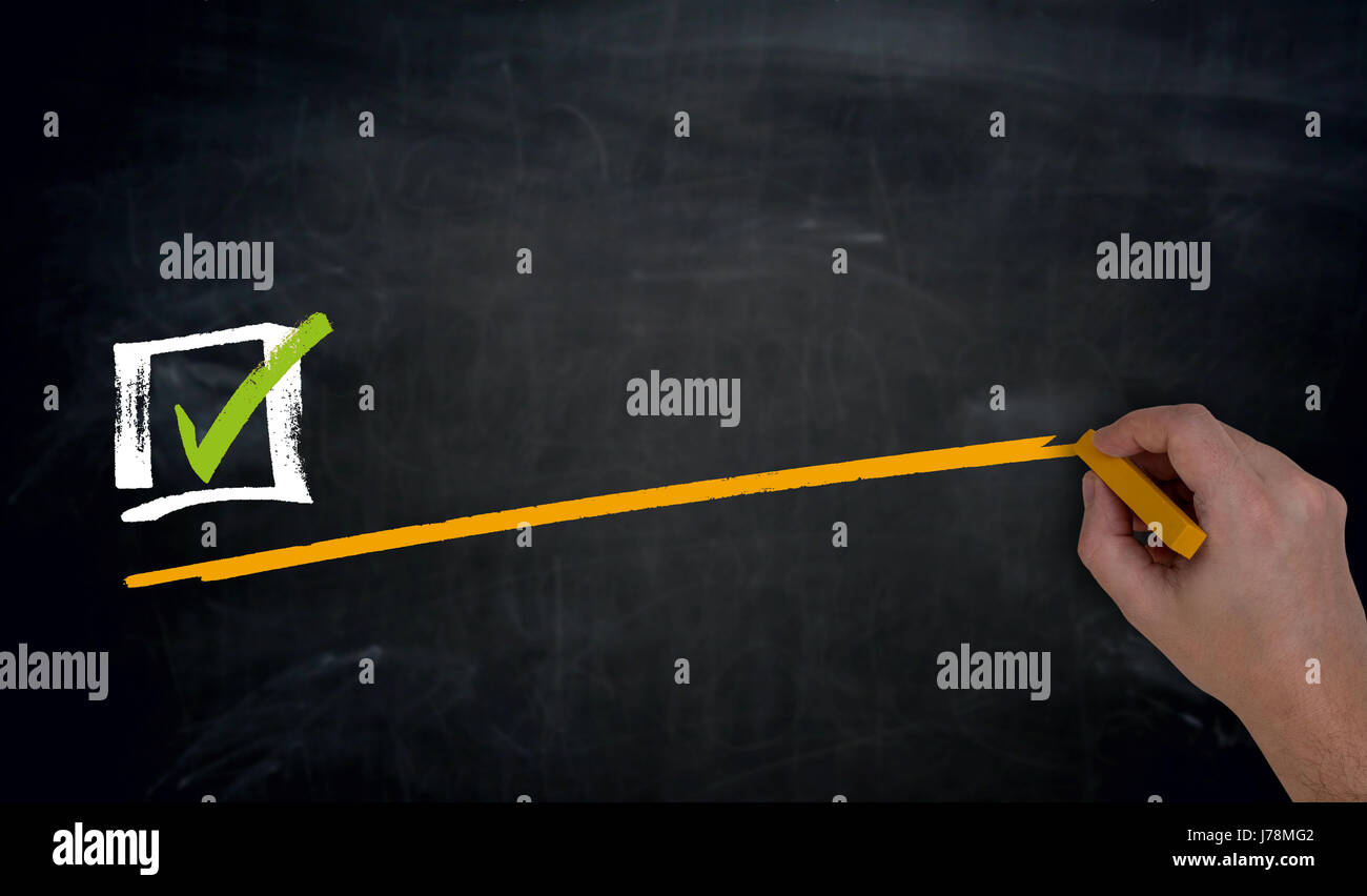 Checkbox with hook concept is written by hand on blackboard Stock Photo ...