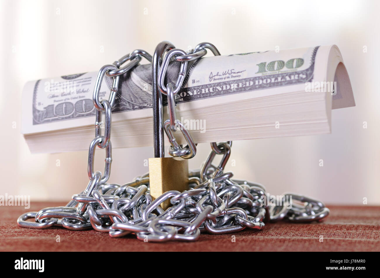 dollar dollars currency chain lock blocked cash cold cash money in cash ...