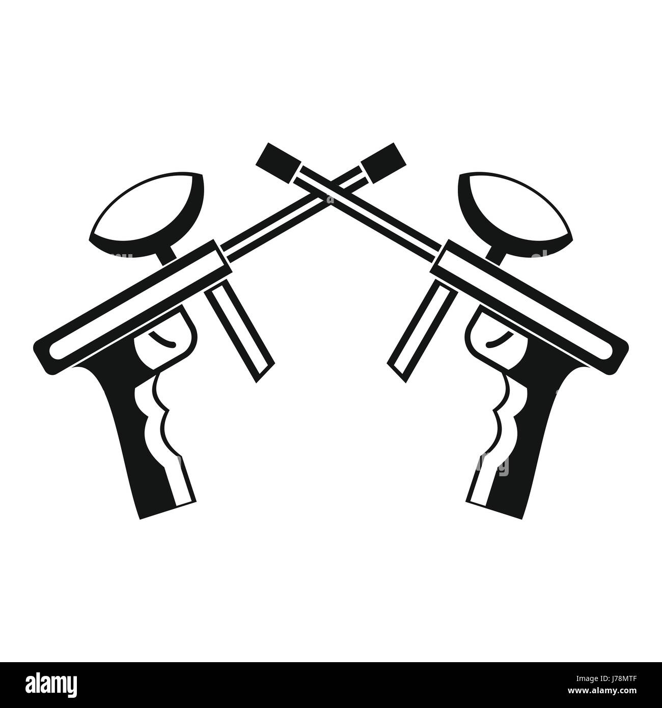 Paintball guns icon in simple style on a white background vector ...