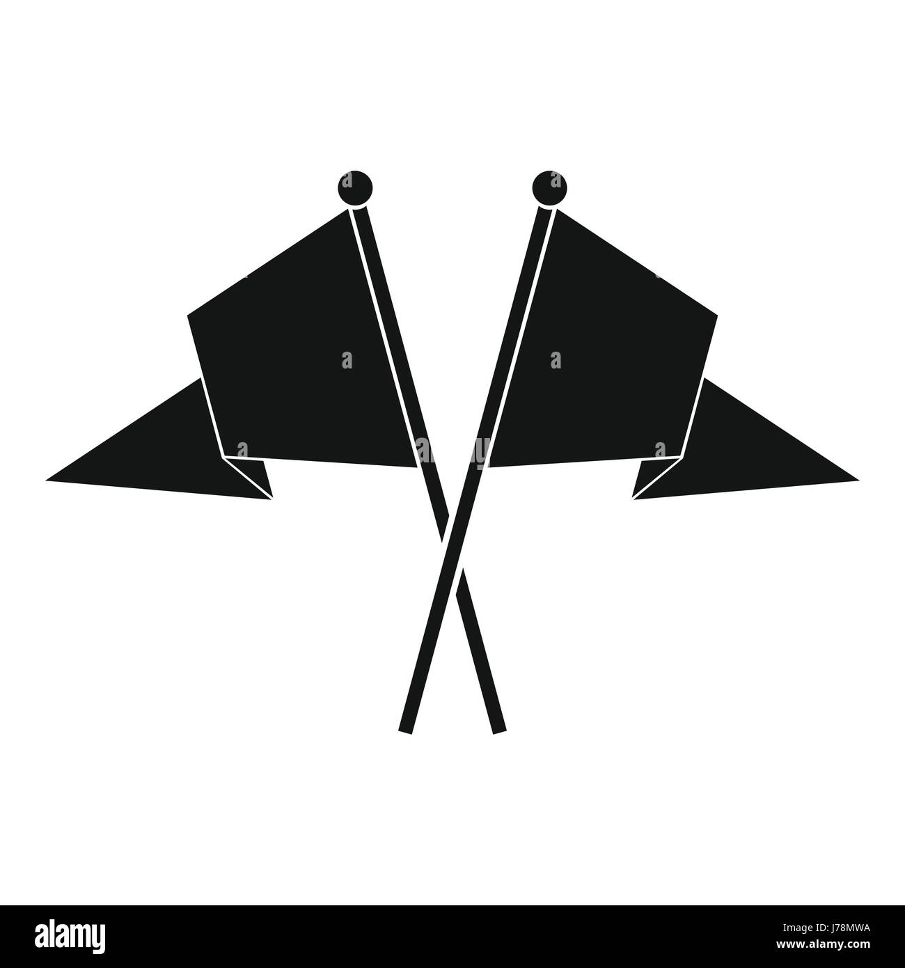 Two flags icon in simple style on a white background vector ...