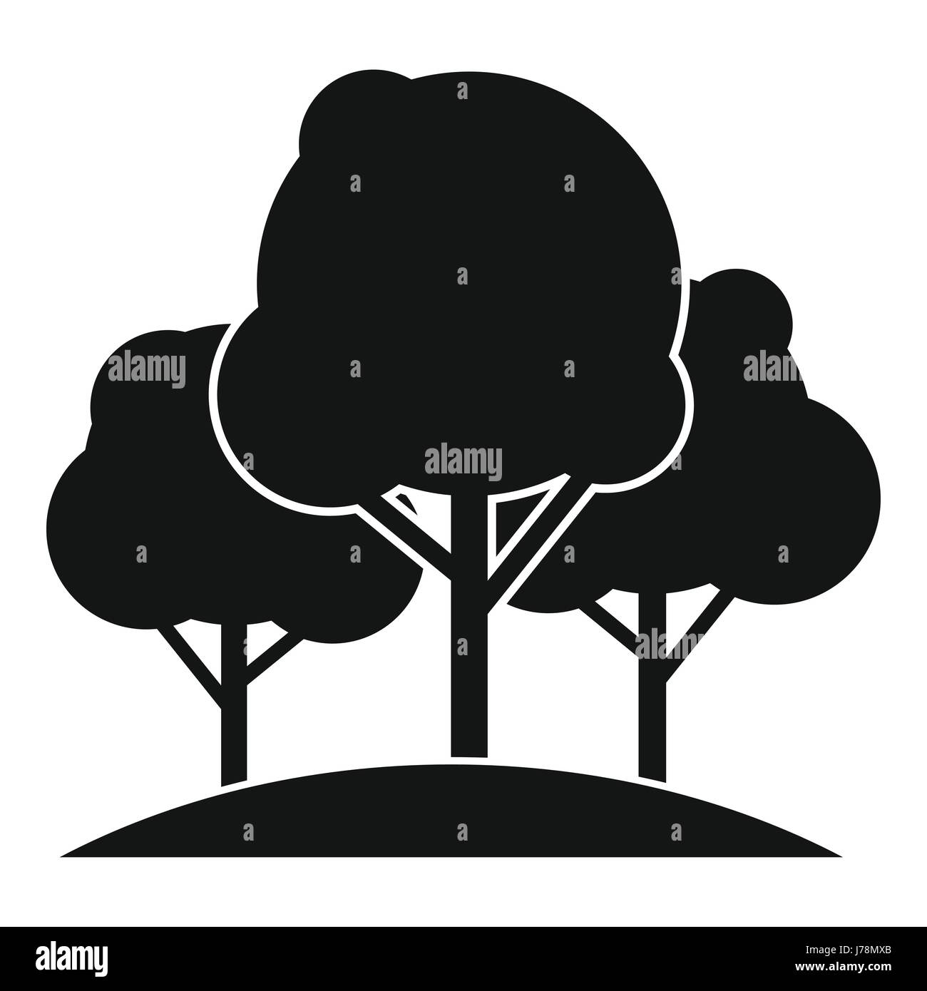 Forest trees icon in simple style on a white background vector ...