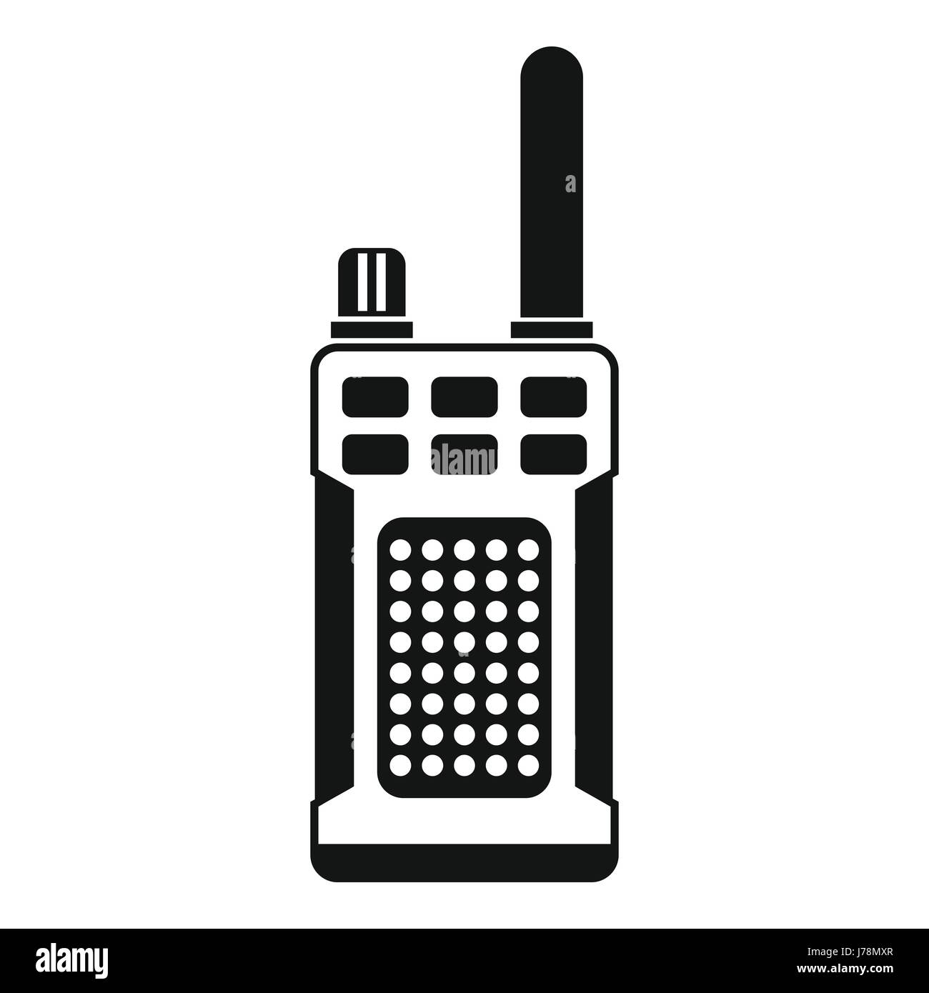 Portable handheld radio icon in simple style on a white background ...