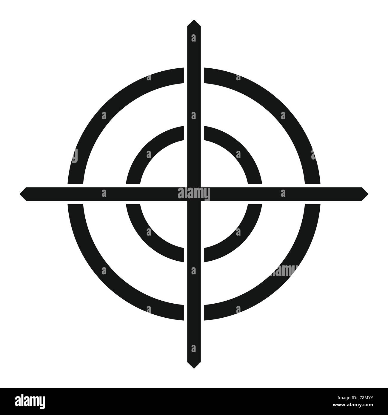 Target crosshair icon in simple style on a white background vector ...