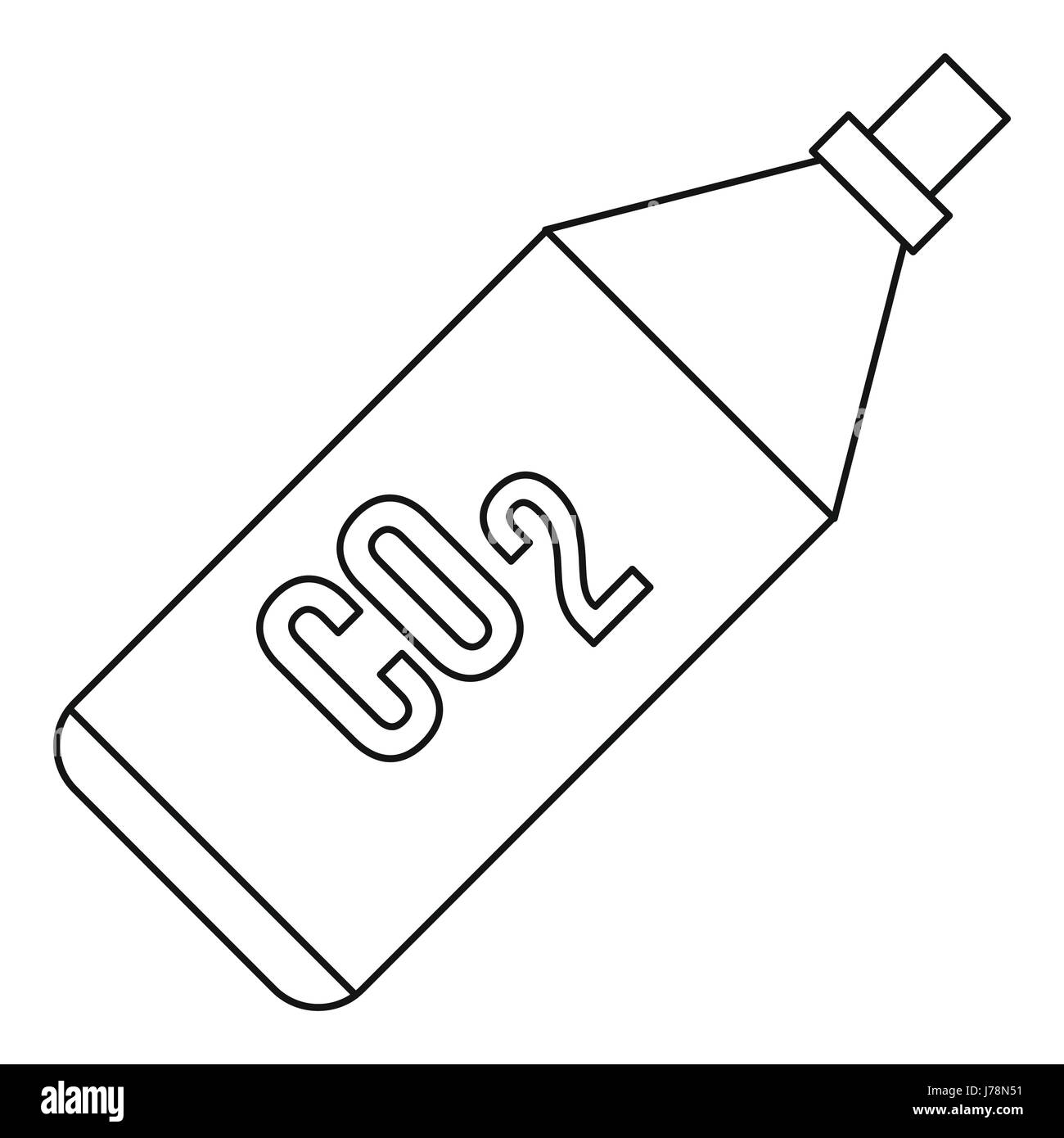 CO2 bottle icon in outline style on a white background vector ...