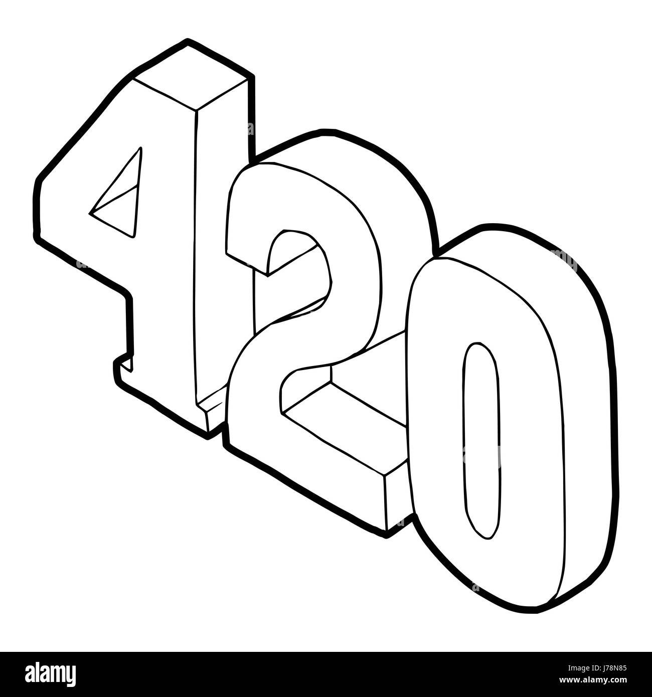 420 cannabis smoking time icon in outline style on a white background ...