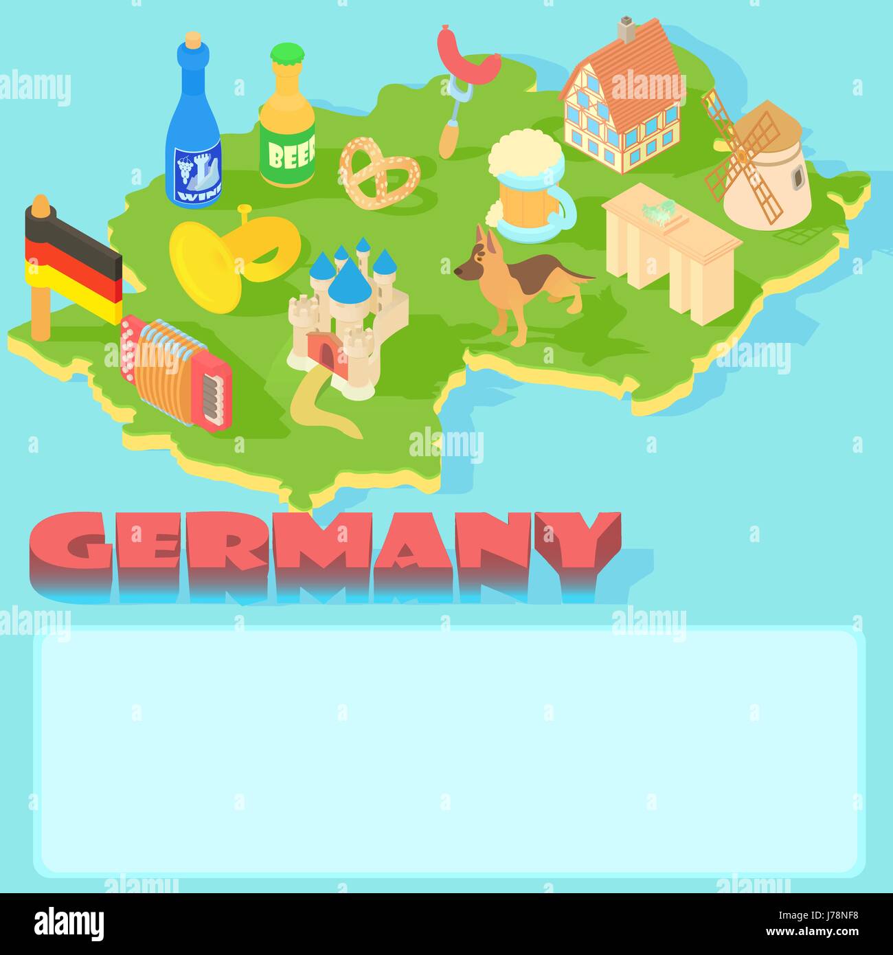 Germany map in cartoon style for any design Stock Vector Image & Art ...