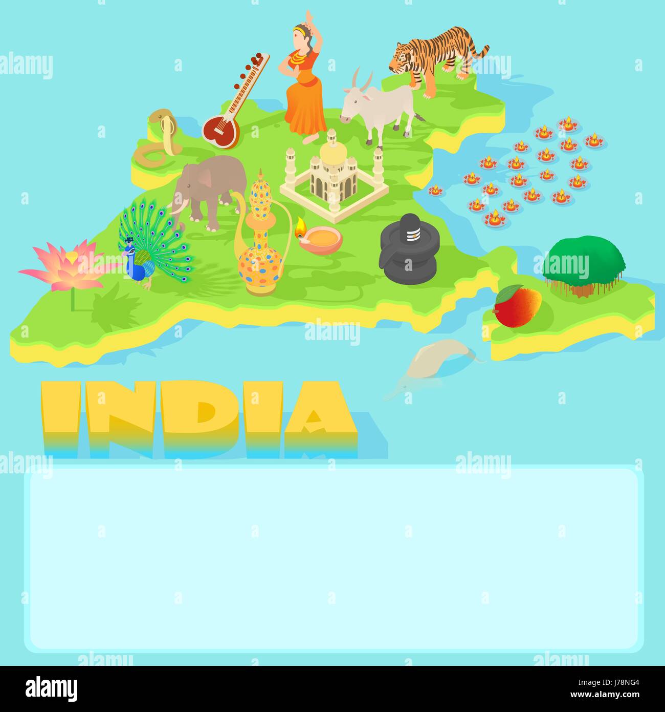 India map in cartoon style for any design Stock Vector Image & Art - Alamy