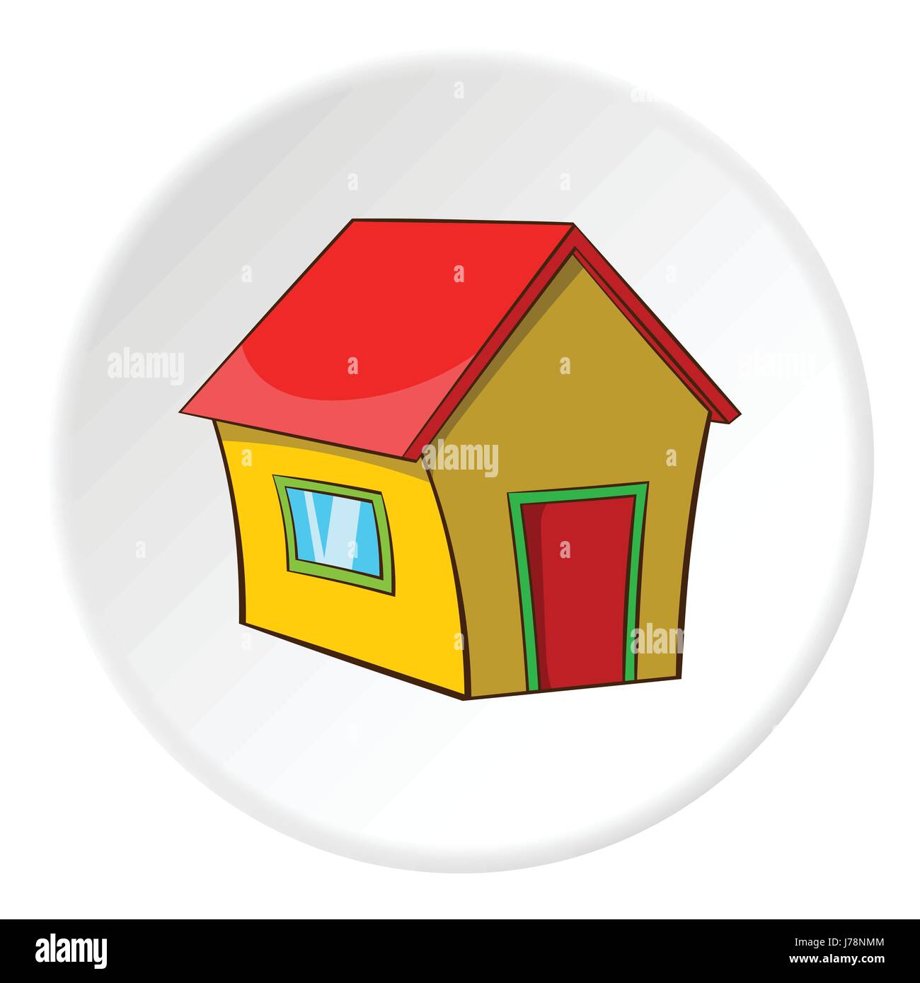 House with one window icon in cartoon style isolated on white circle ...