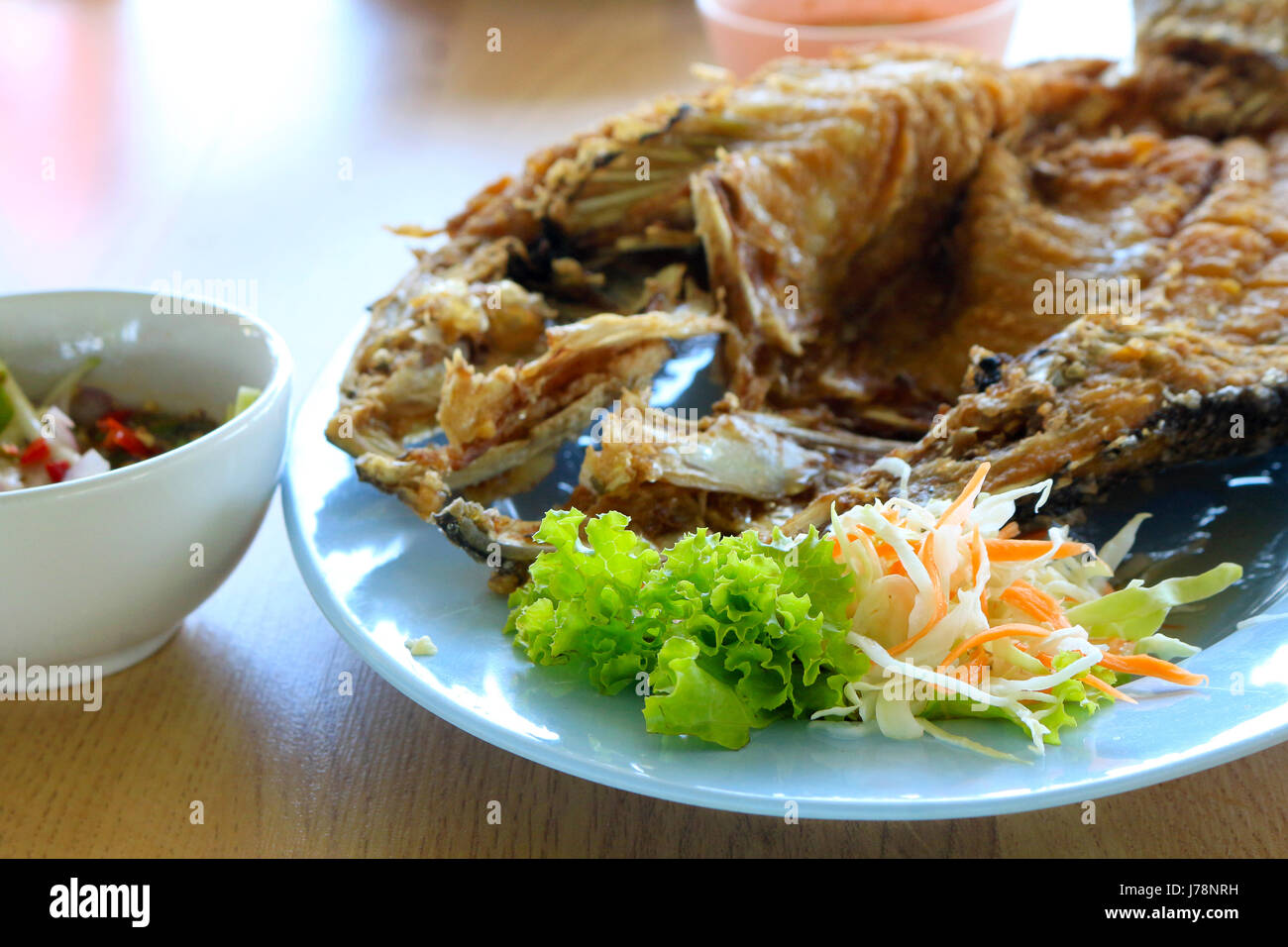 fish fry seafood look tasty fresh and hot Stock Photo - Alamy