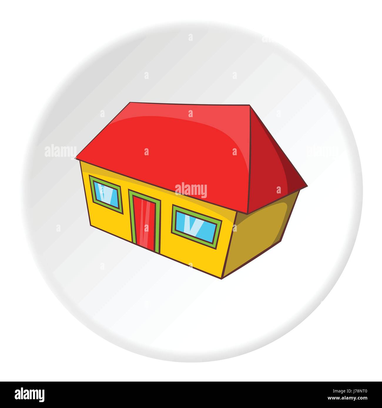 Large residential house icon in cartoon style isolated on white circle ...