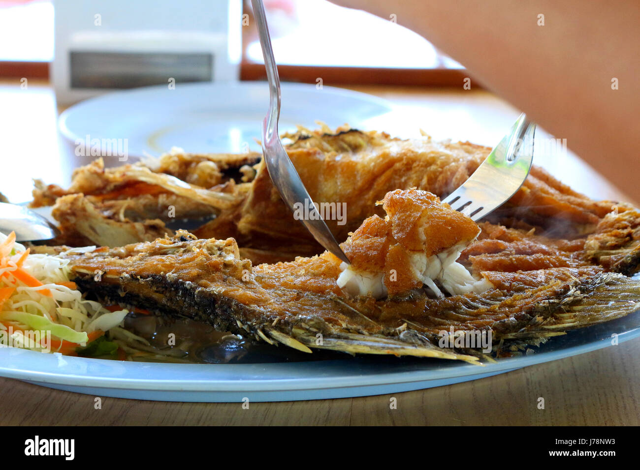 fish fry seafood look tasty fresh and hot Stock Photo - Alamy