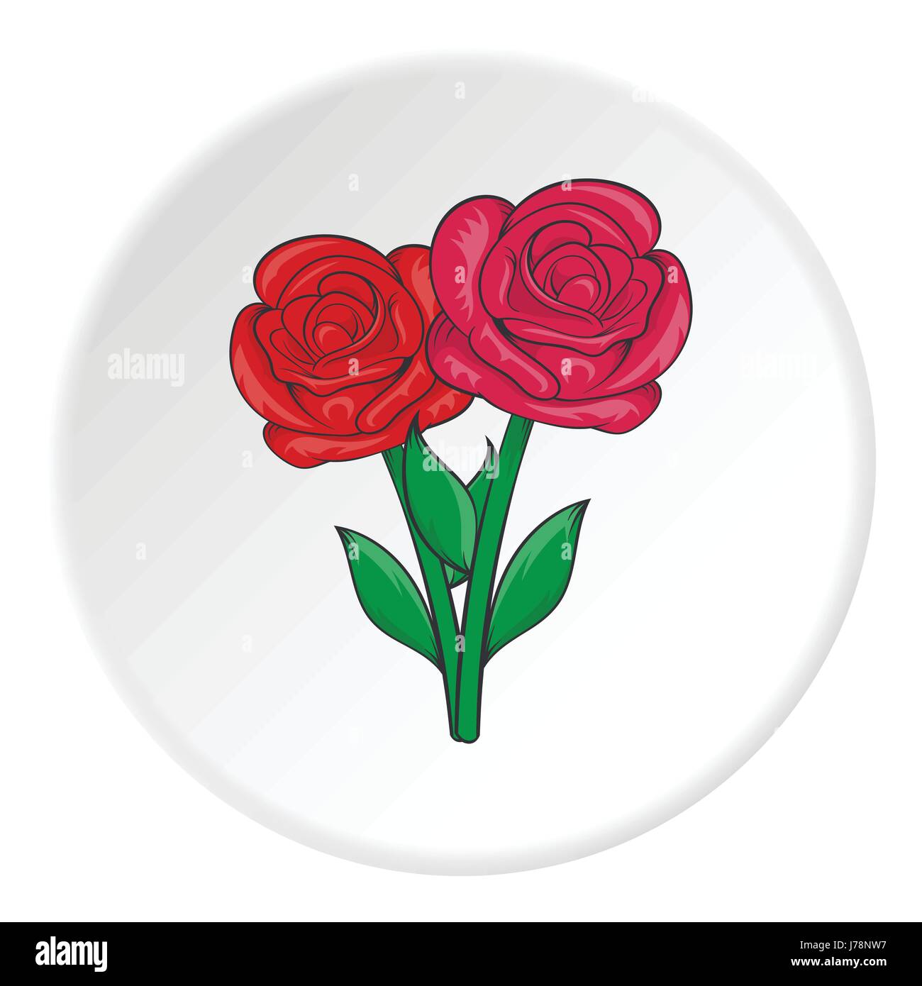 Flowers on grave icon in cartoon style isolated on white circle ...