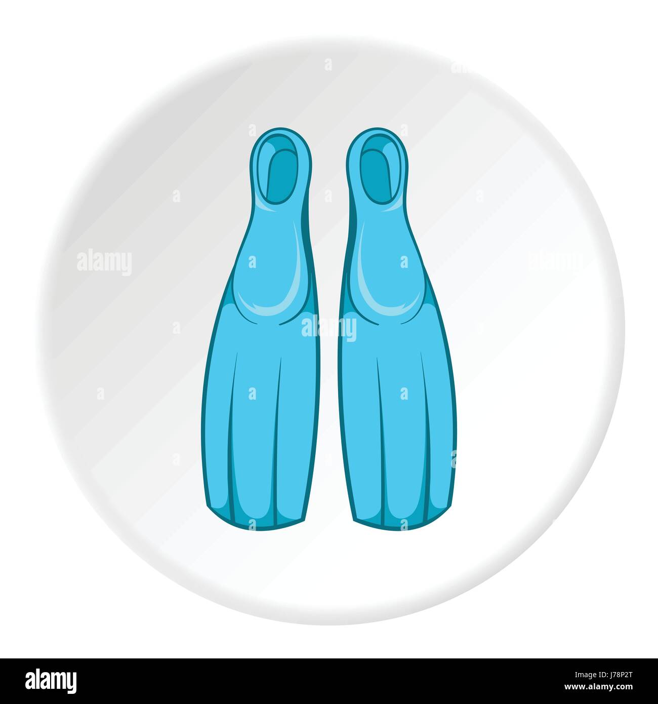 Fins for diving icon in cartoon style isolated on white circle ...