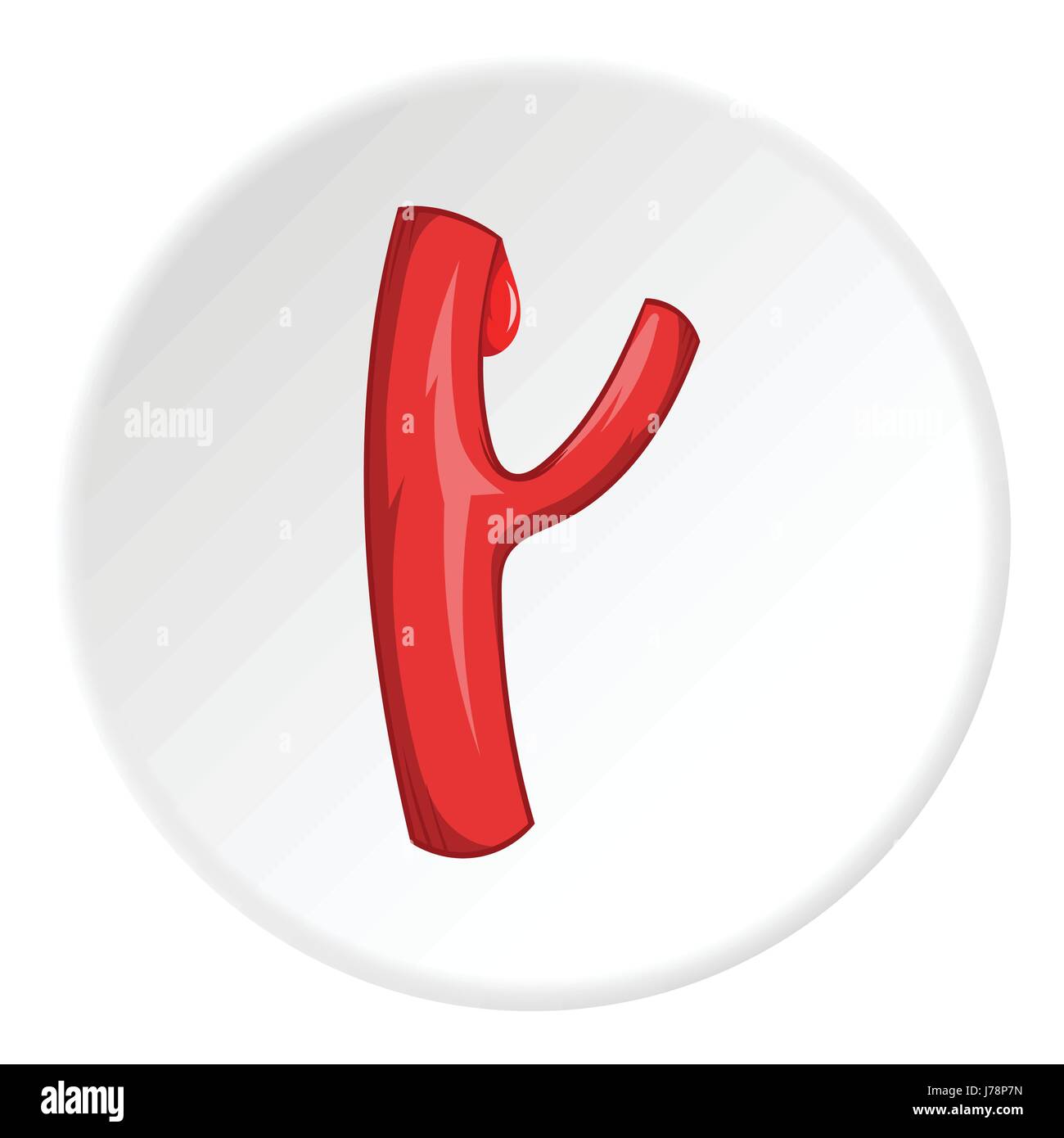 Blood vessel icon in cartoon style isolated on white circle background ...