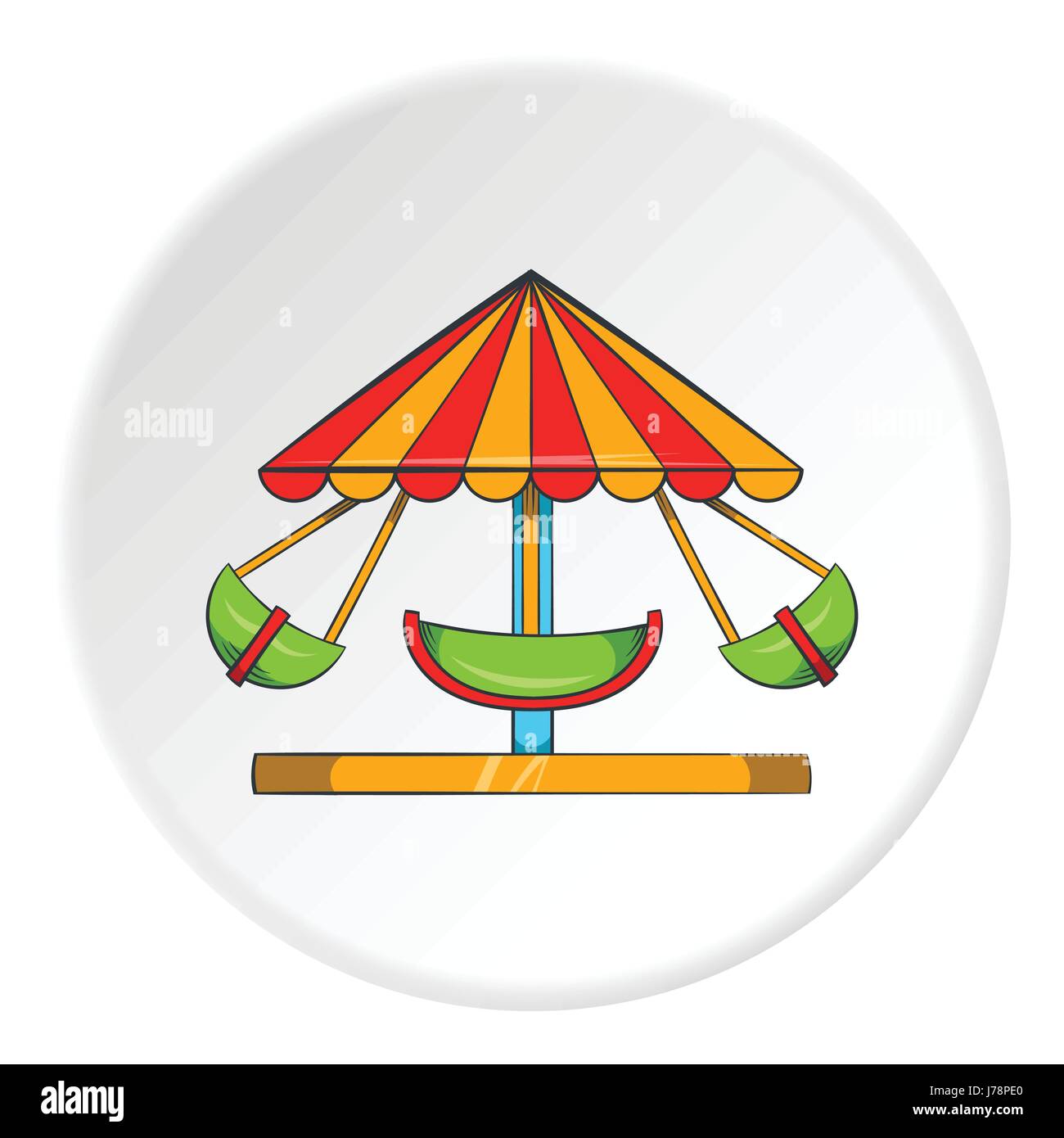 Childrens carousel icon in cartoon style isolated on white circle ...