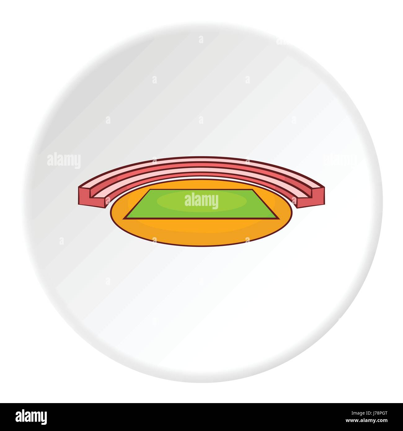 Small sports stadium icon in cartoon style isolated on white circle ...