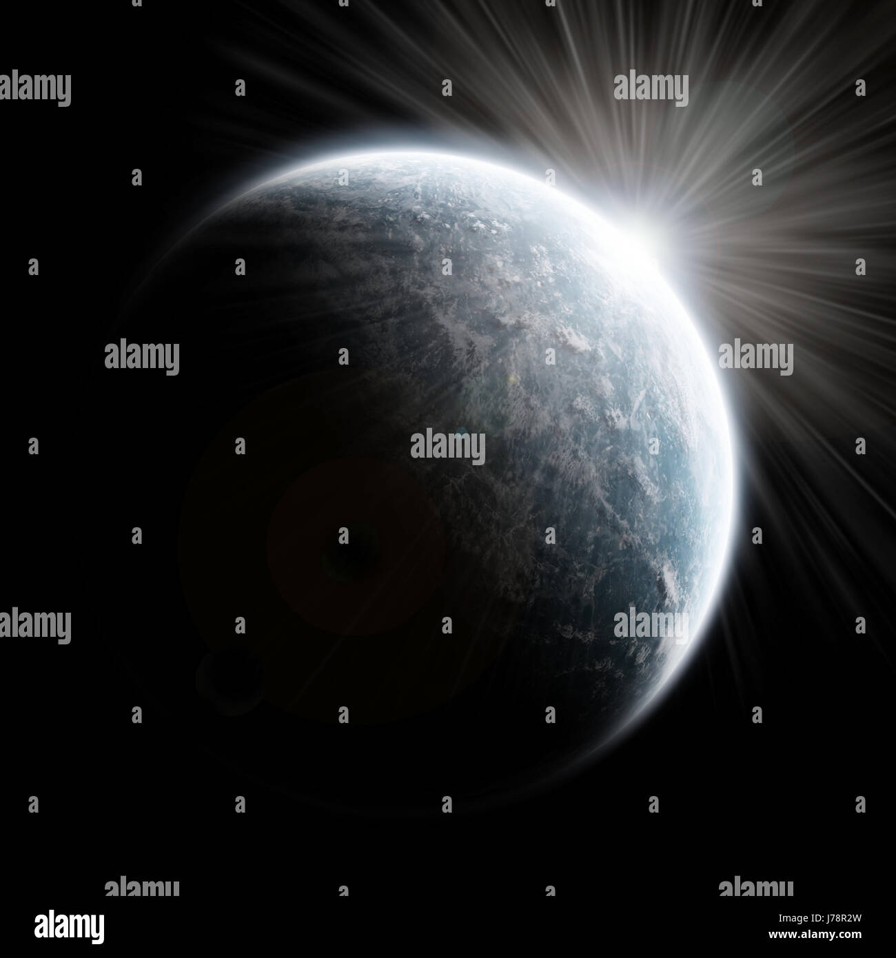 blue space sunrise globe planet earth world apocalypse universe science ...