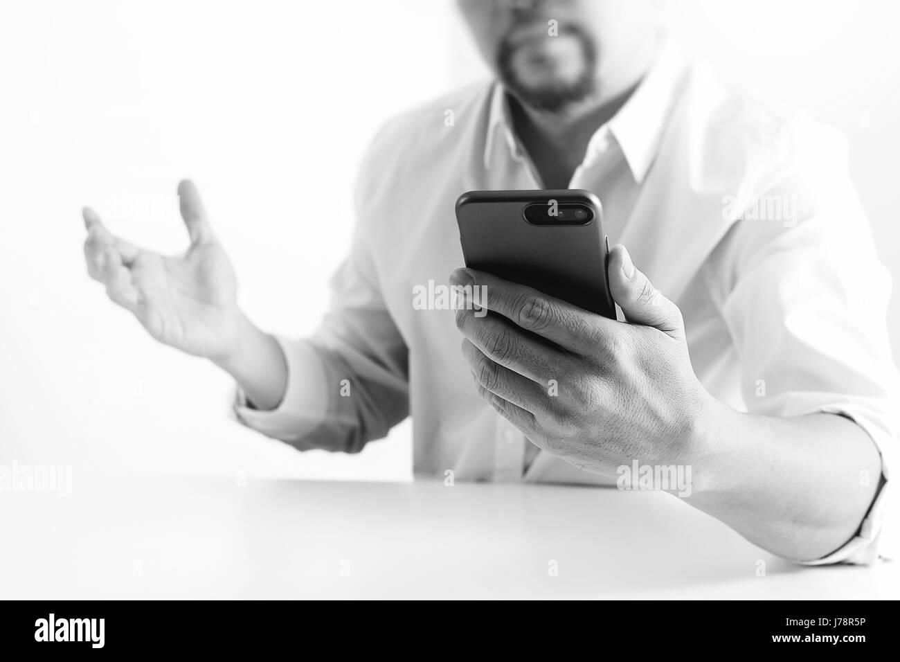 Using social network concept Black and White Stock Photos & Images - Alamy