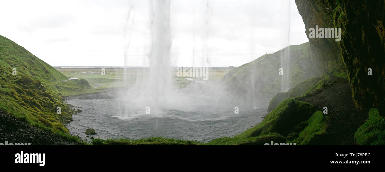 behind the waterfall Stock Photo - Alamy