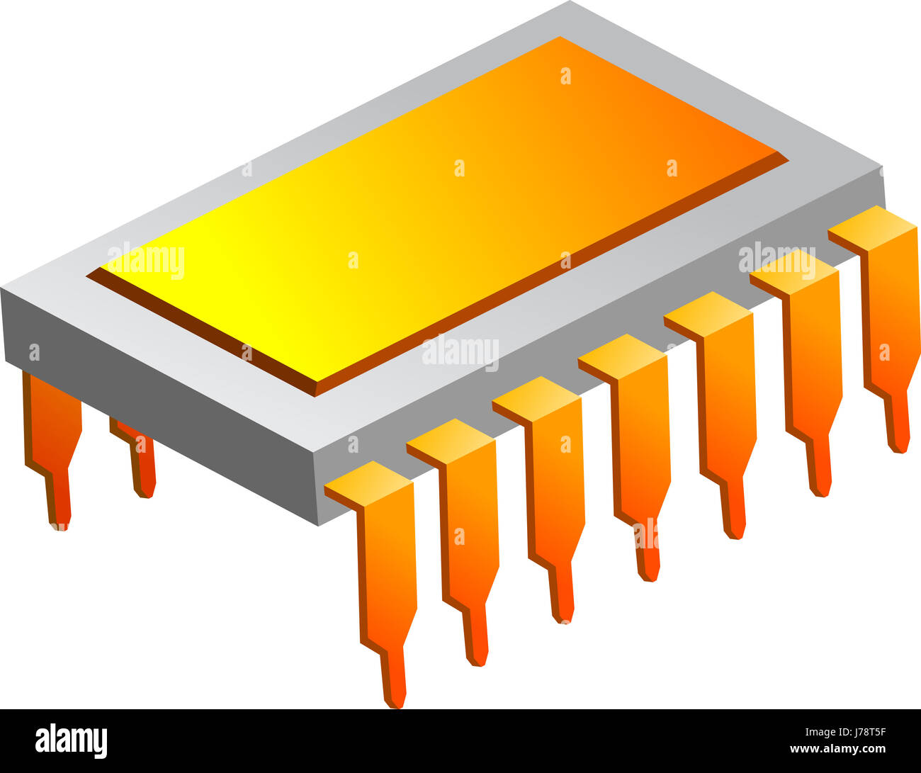 colour illustration technology color microprocessor electronic legs ...