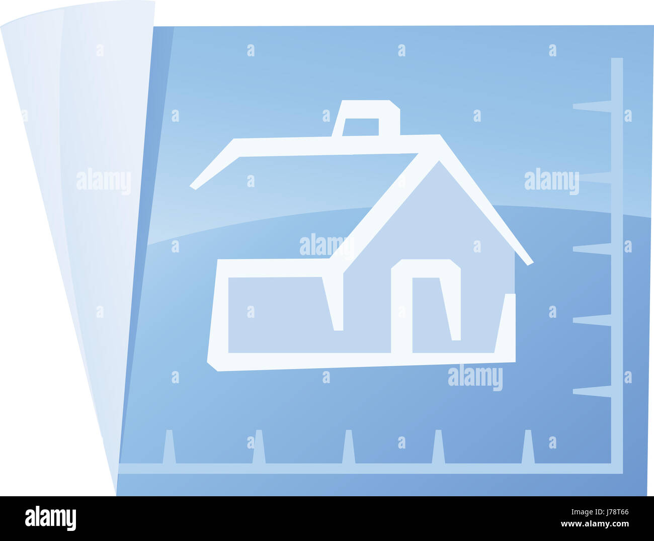 house building model design project concept plan draft illustration ...