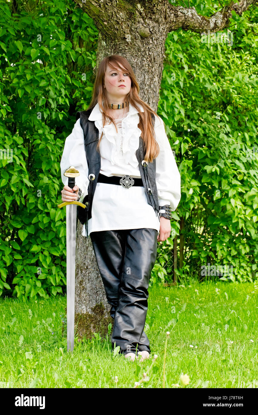 girl in medieval costume Stock Photo - Alamy