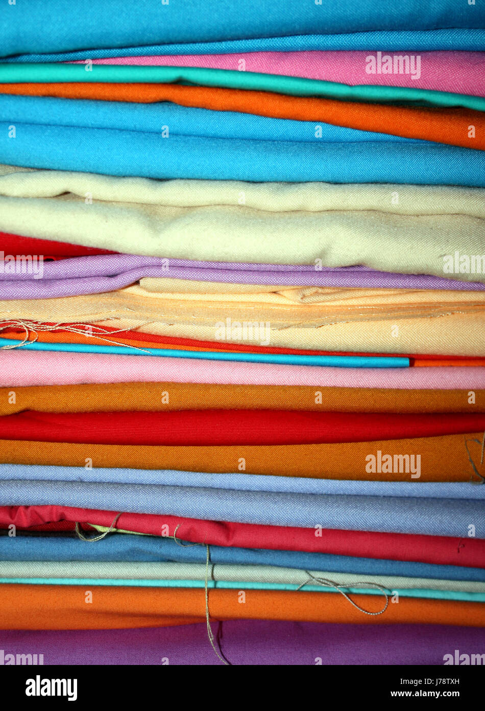 stack stacked fabric colorful colors colours backdrop background blue ...