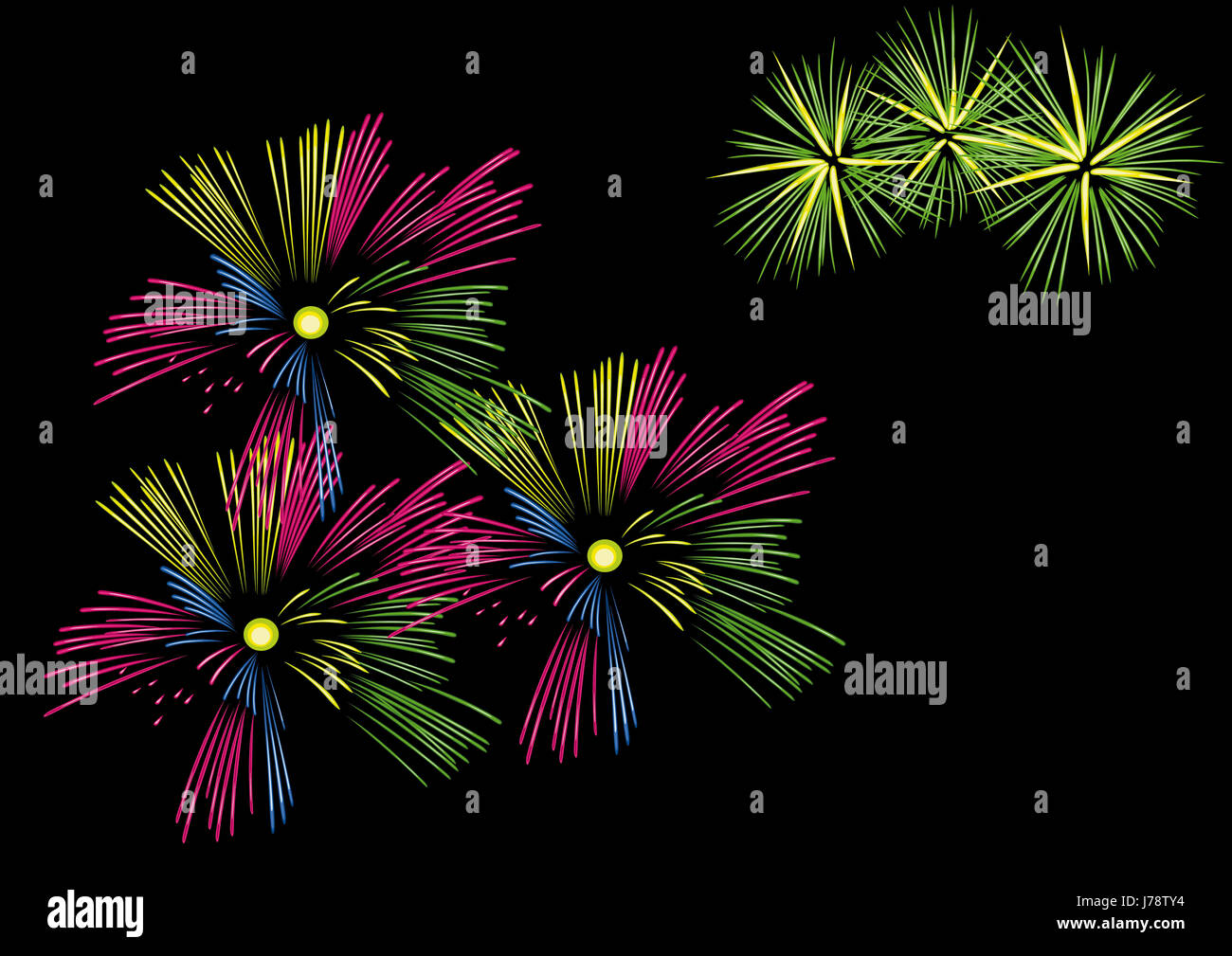 colour illustration party celebration color firework fireworks fire ...