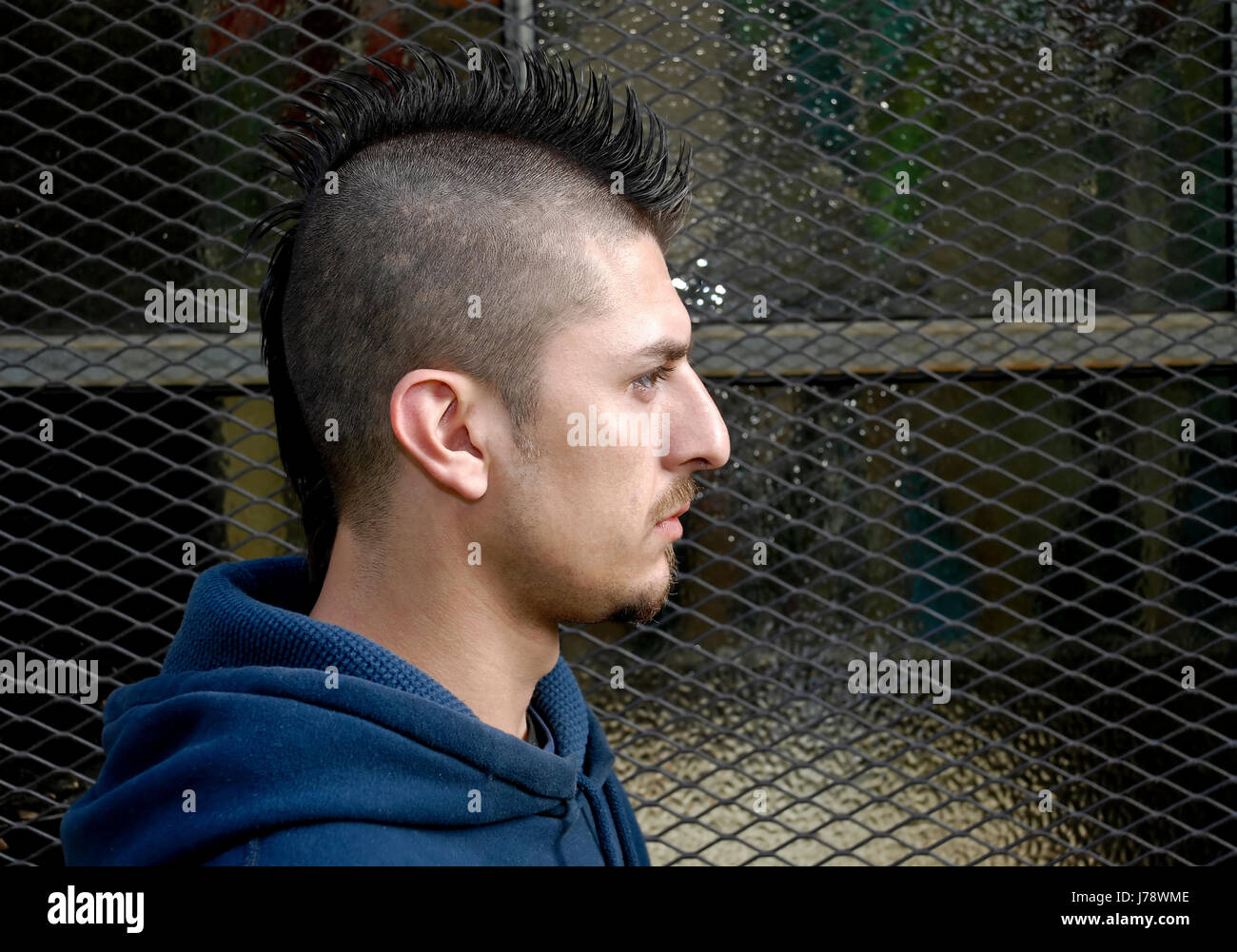 profile portrait punk spike grudge man profile men man fashion colour ...