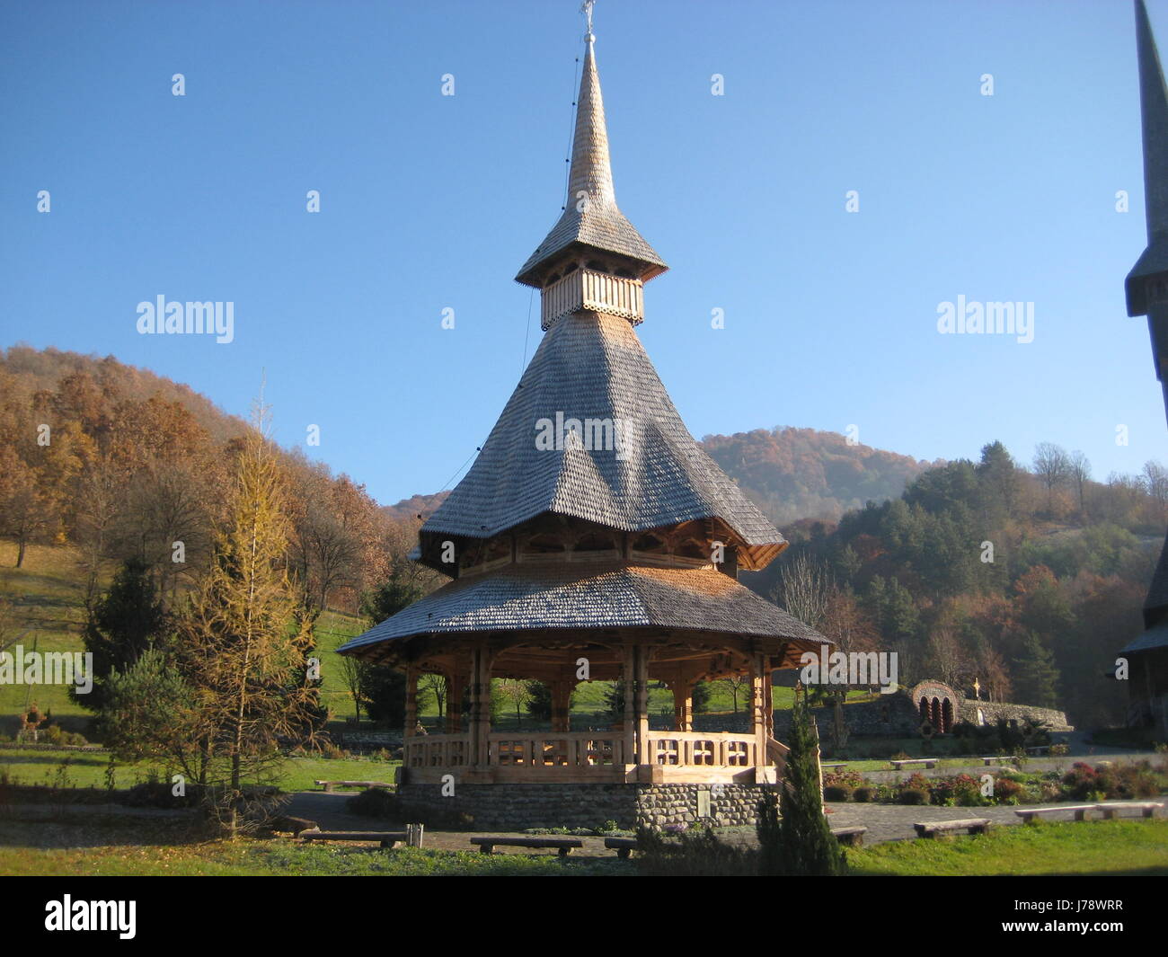 wood europe monastery convent romania arbour woodwork culture wood ...