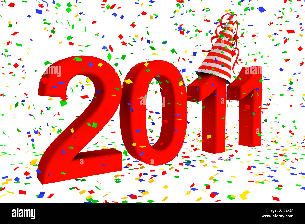 2011 lettering with confetti Stock Photo - Alamy