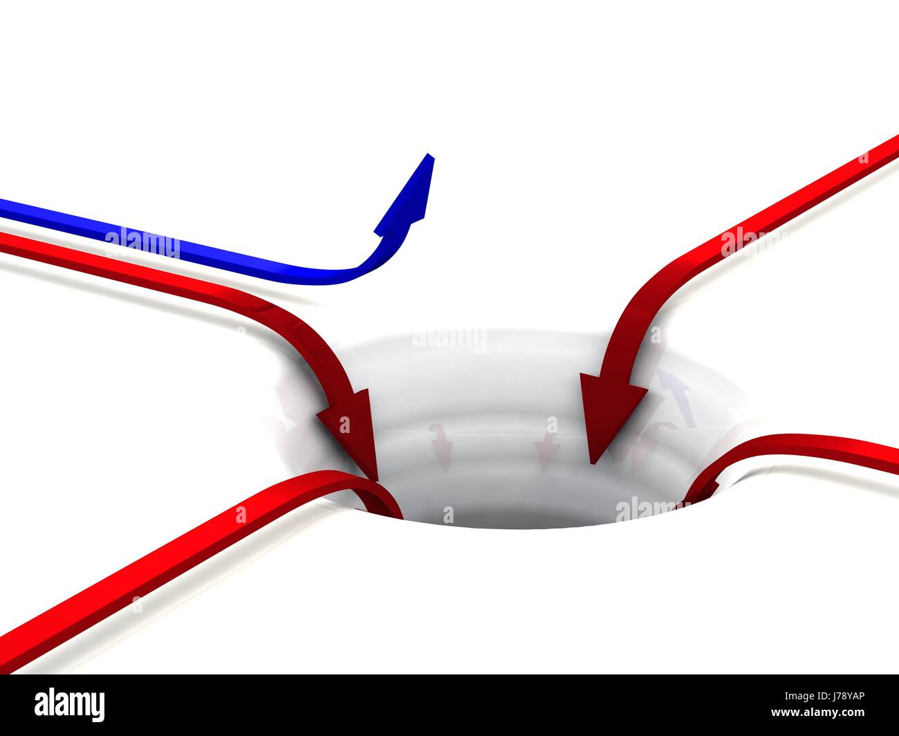 3d arrow concept - blue wins Stock Photo - Alamy