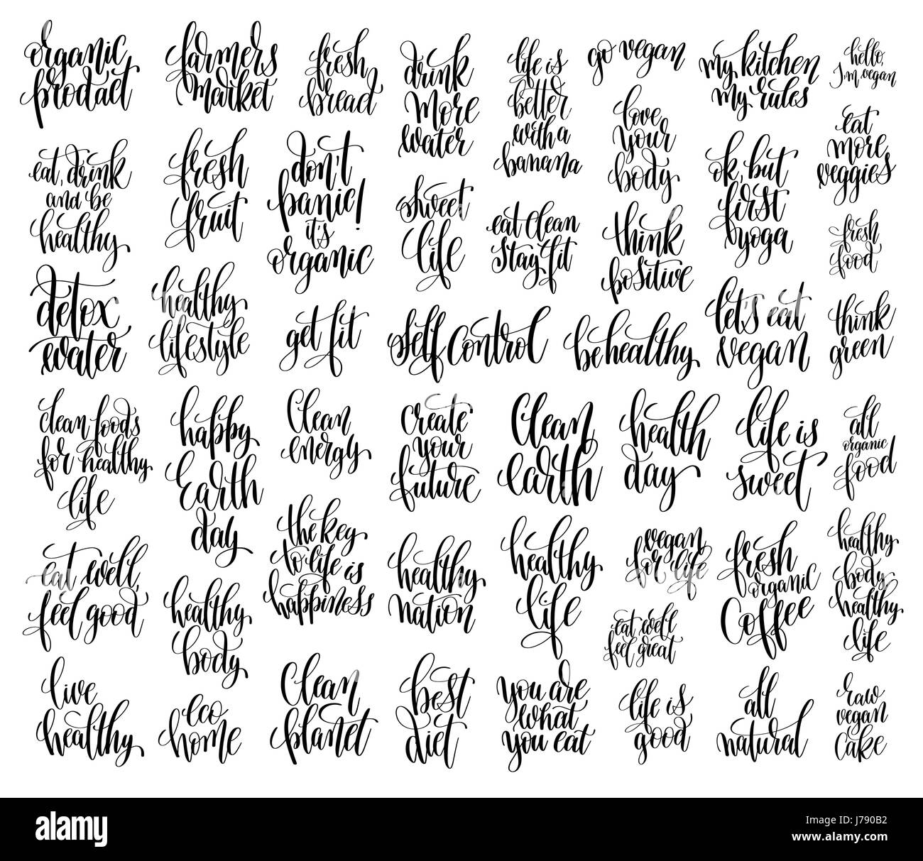 Organic shop hand lettering Stock Vector Images - Alamy