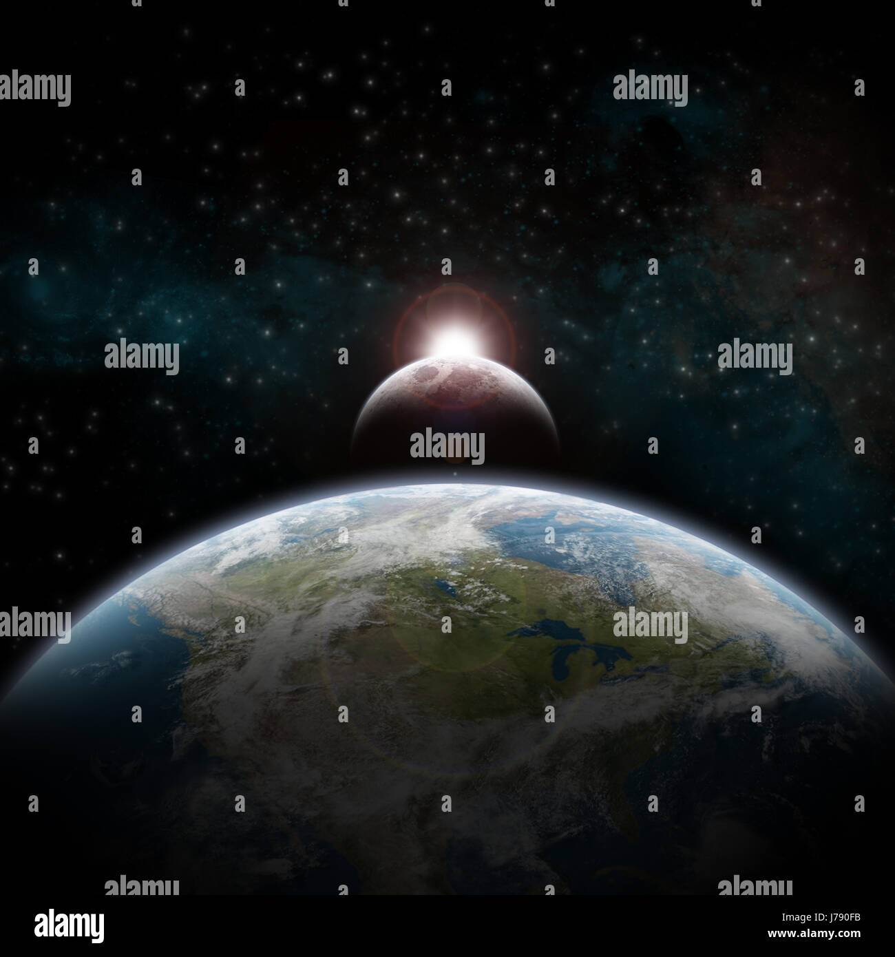space moon darkness eclipse globe planet earth world apocalypse shine ...