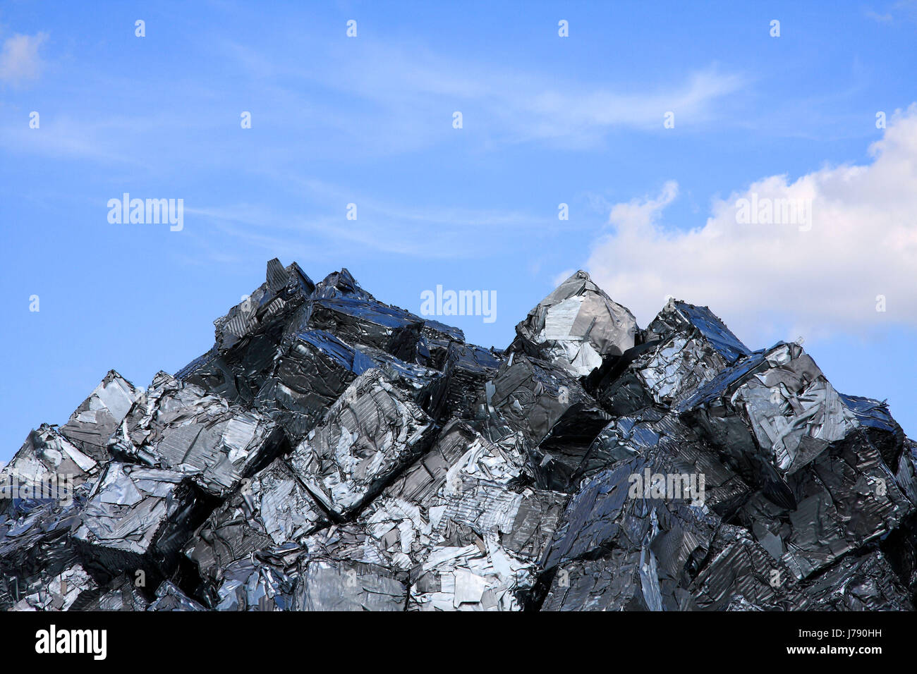 blue steel metal recycling cubiform firmament sky blue steel metal ...
