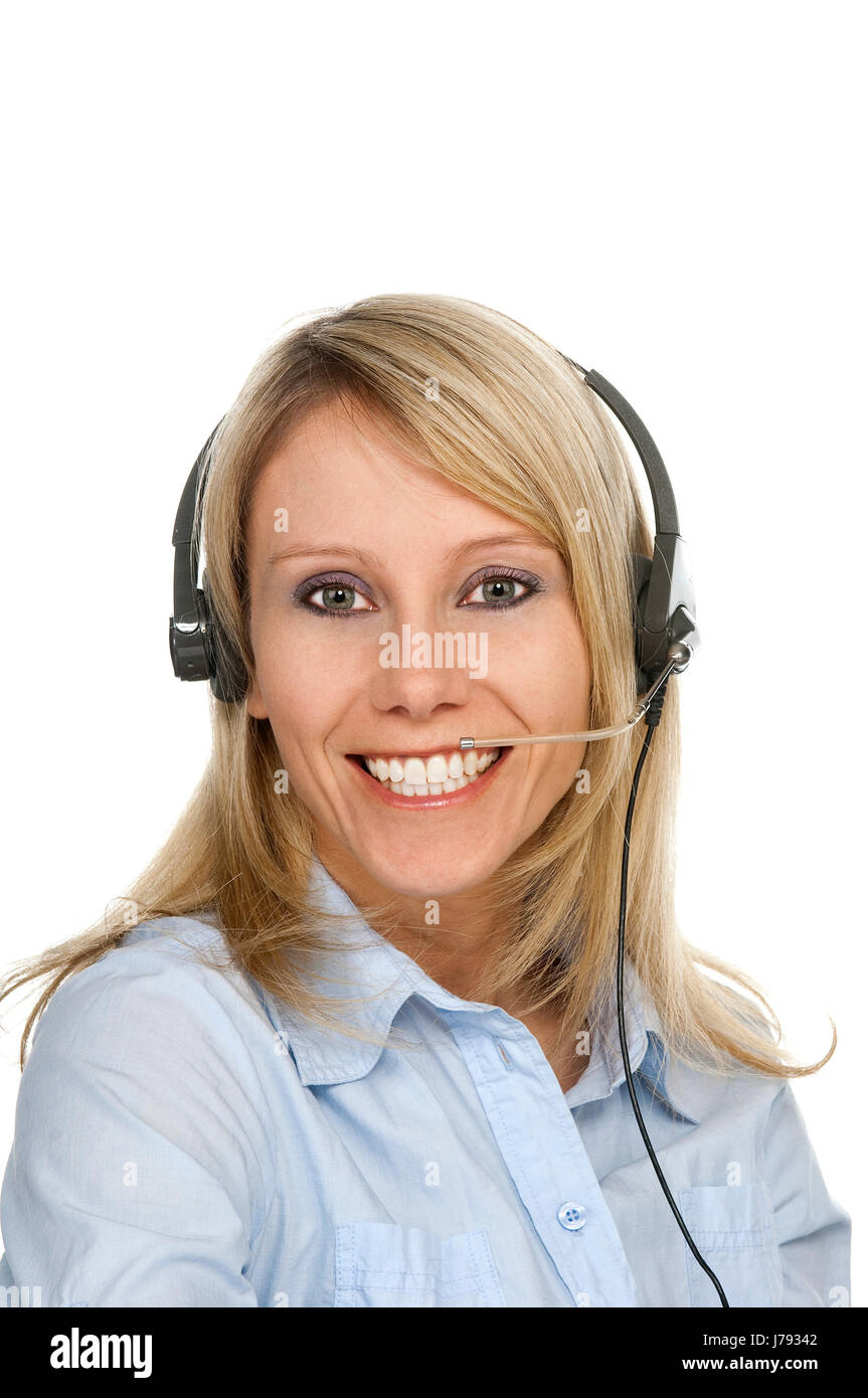 woman with headset Stock Photo - Alamy