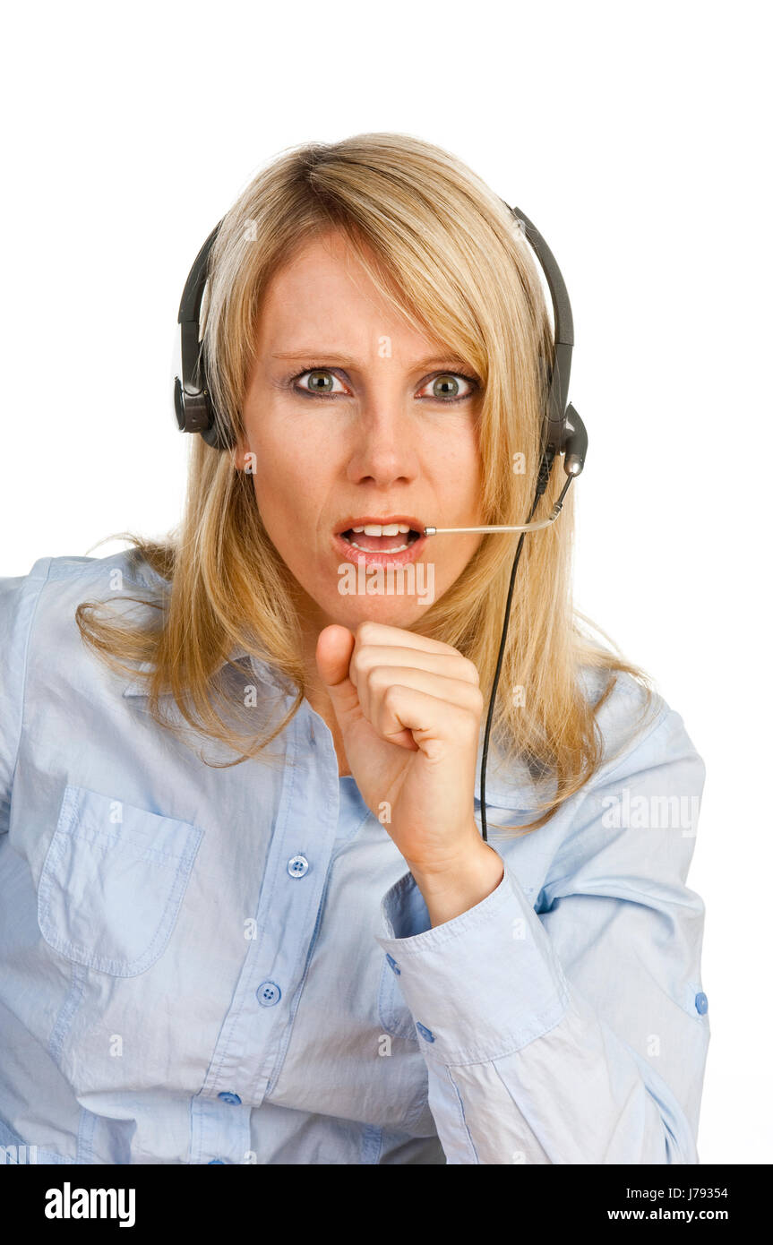 woman with headset Stock Photo - Alamy