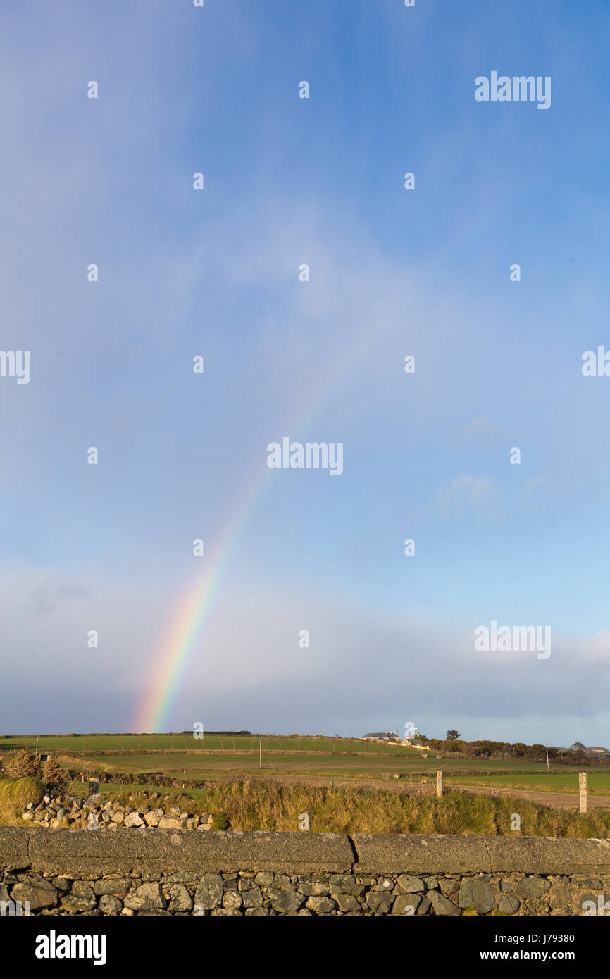 A Rainbow in rural Irish Countryside Stock Photo - Alamy