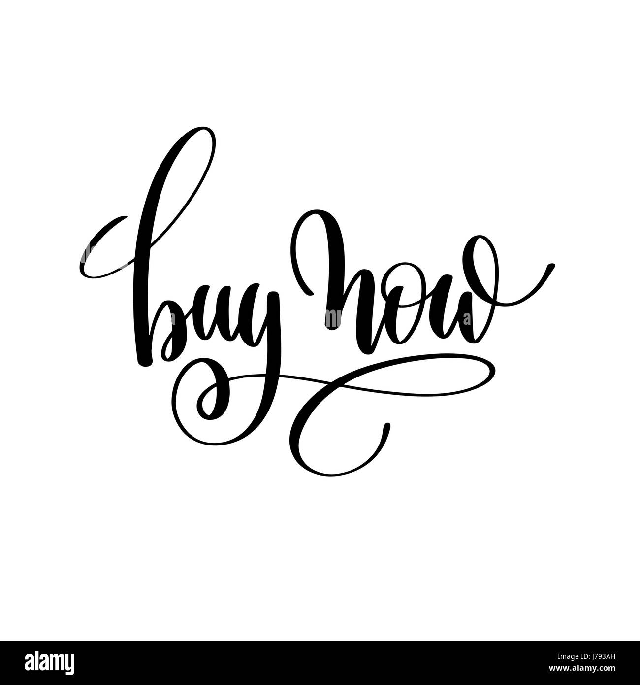 buy now black and white handwritten lettering inscription Stock Vector ...