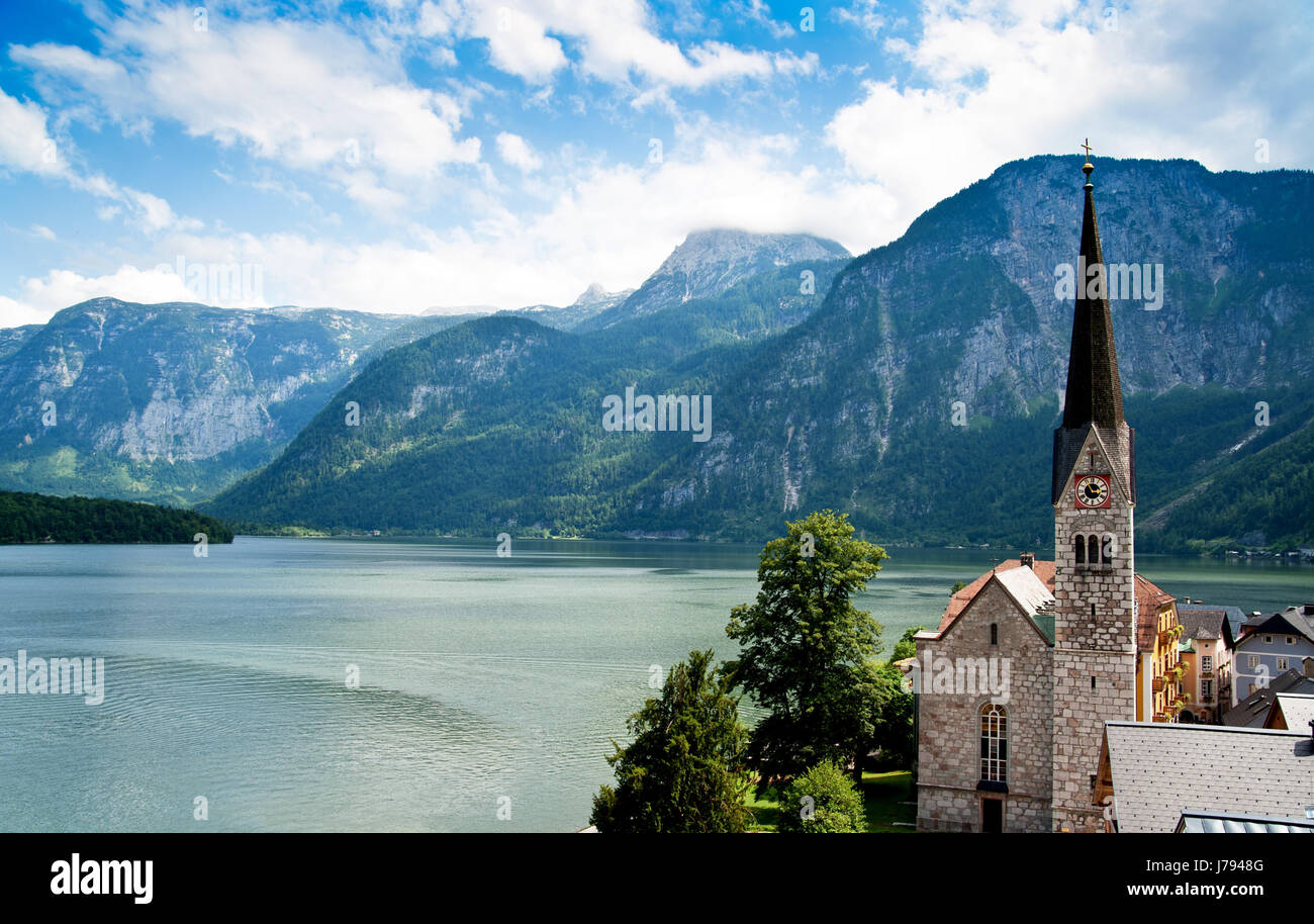 church alps attraction austria beauty house building tower travel city ...