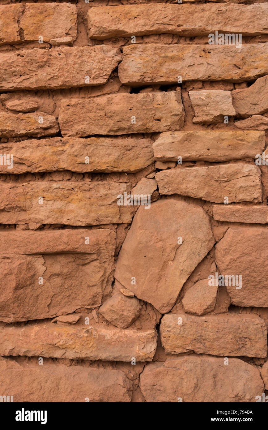 Stone wall, Painted Hand Pueblo, Canyons of the Ancients National ...