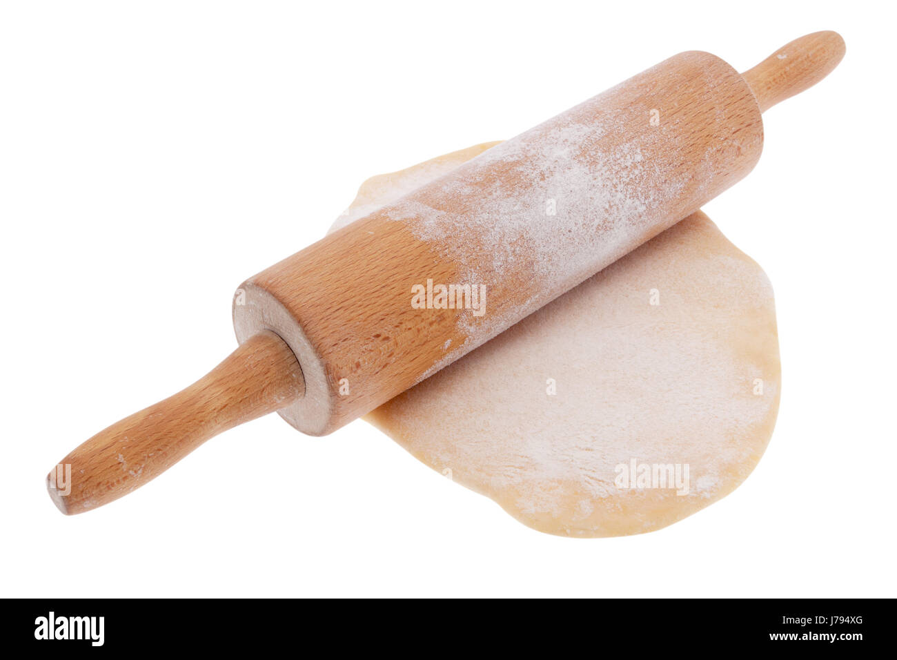 dough with rolling pin and clipping path Stock Photo - Alamy