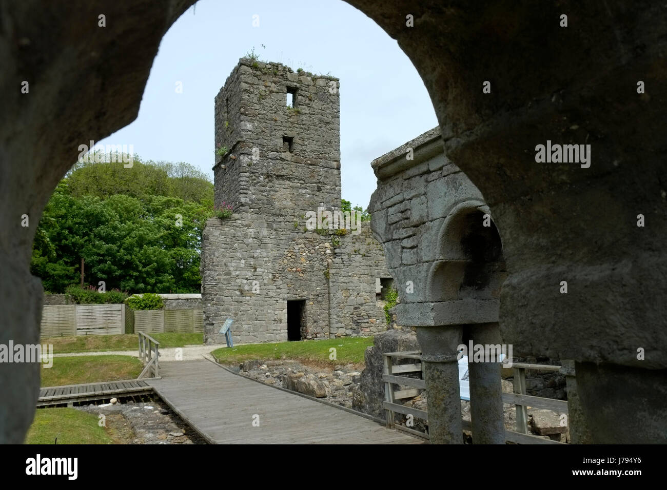 Rushen Abbey ruins at Ballasalla, Isle of Man Stock Photo - Alamy