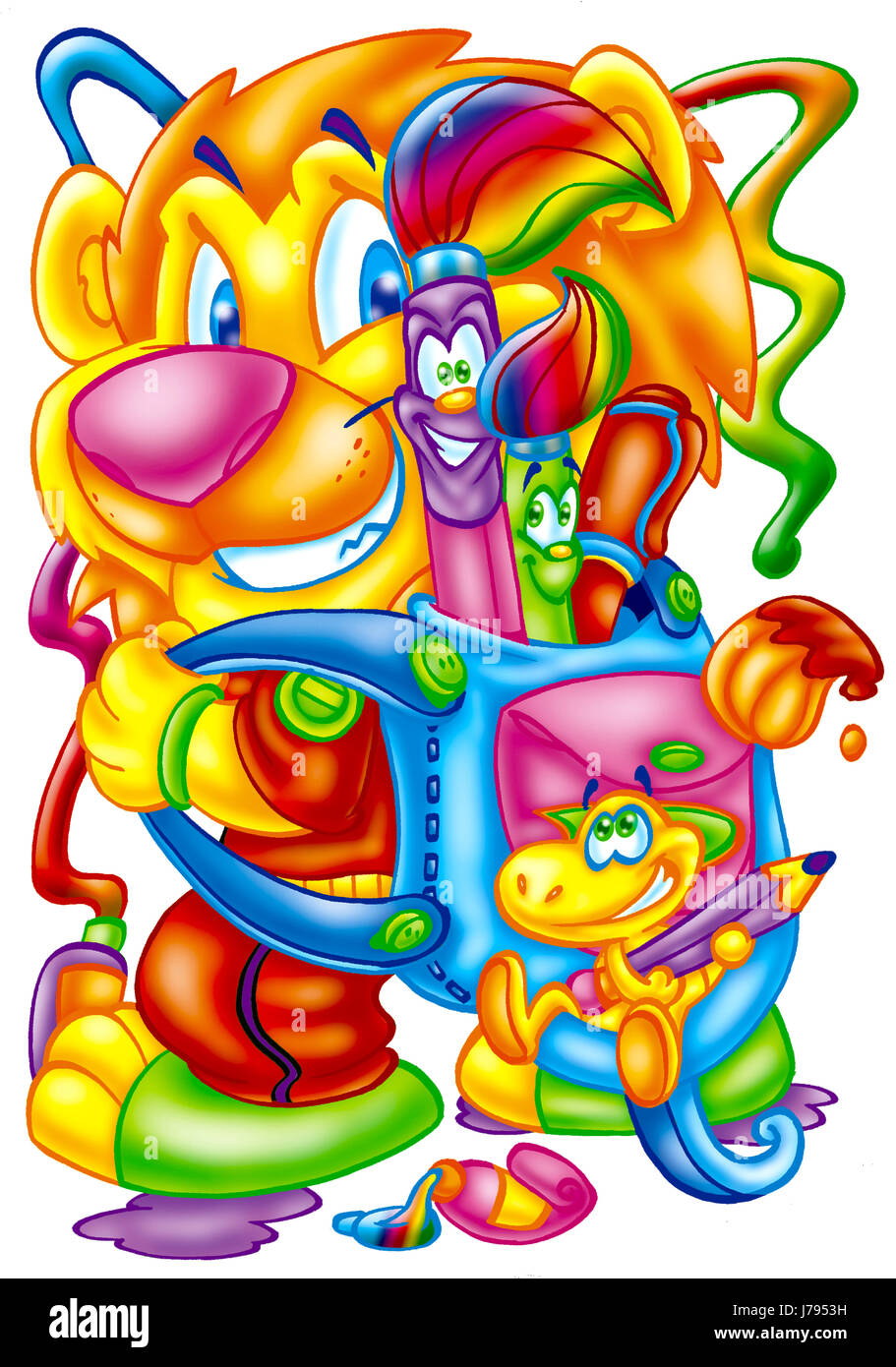 animals illustration cartoons art animals lion cat big cat feline ...