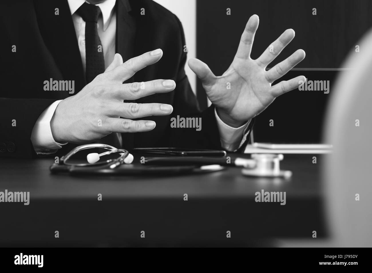 smart medical doctor working with smart phone and digital tablet ...