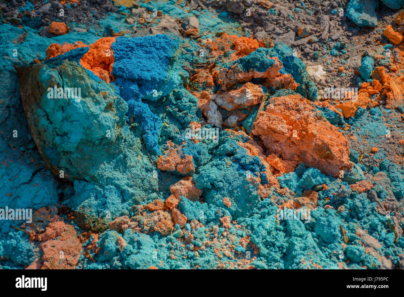 Multi-colored garbage on the ground Stock Photo - Alamy