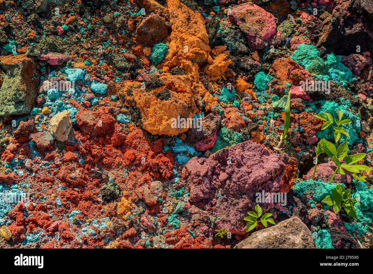 Multi-colored garbage on the ground Stock Photo - Alamy
