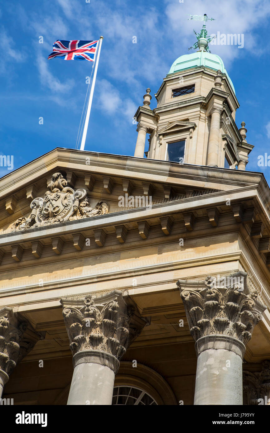 Looking up at the magnificent facade of Peterborough Town Hall, home of ...