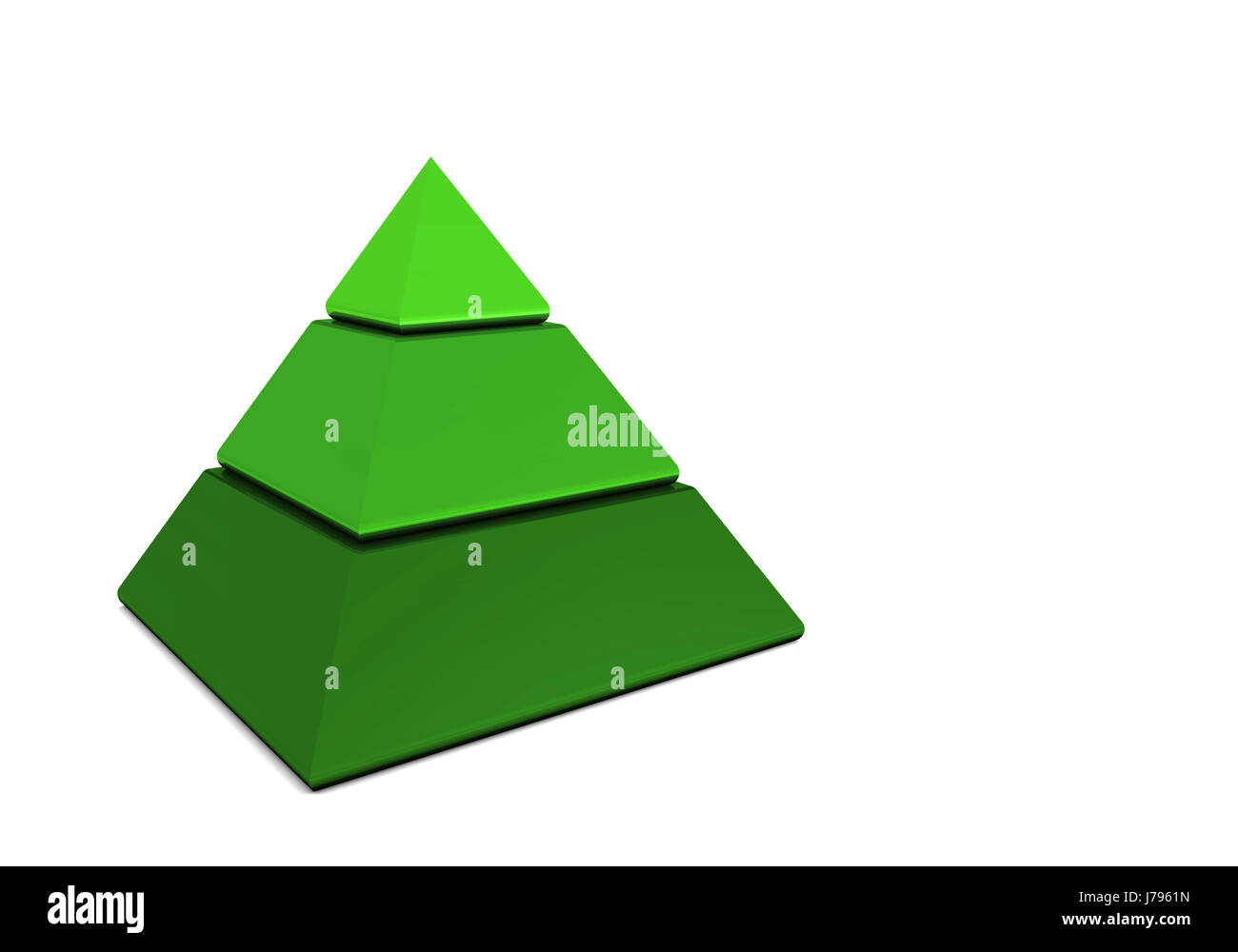 business pyramid in three parts - green Stock Photo - Alamy