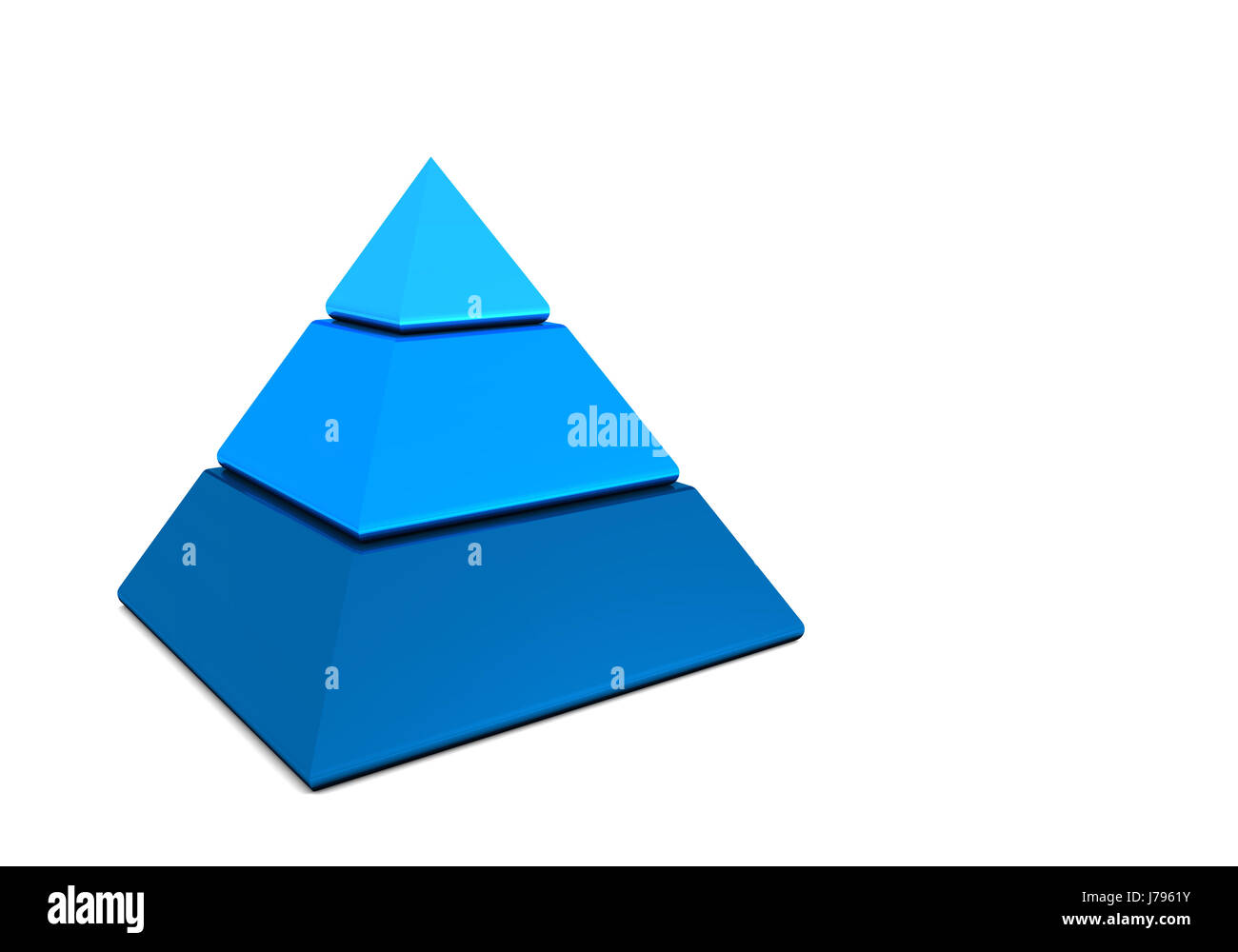 business pyramid in three parts - blue Stock Photo - Alamy